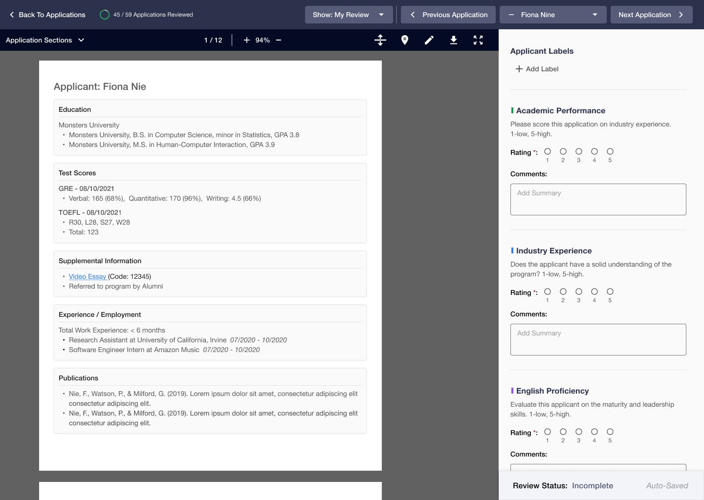 SCS ApplyGrad Website
